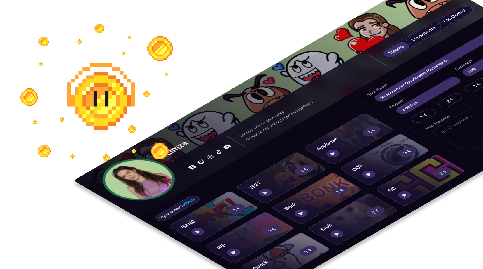 Livestream Tipping Page powered by Sound Alerts